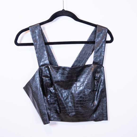 SAYLOR | Tops | Saylor Faux Vegan Leather Croc Embossed Mini Party ...